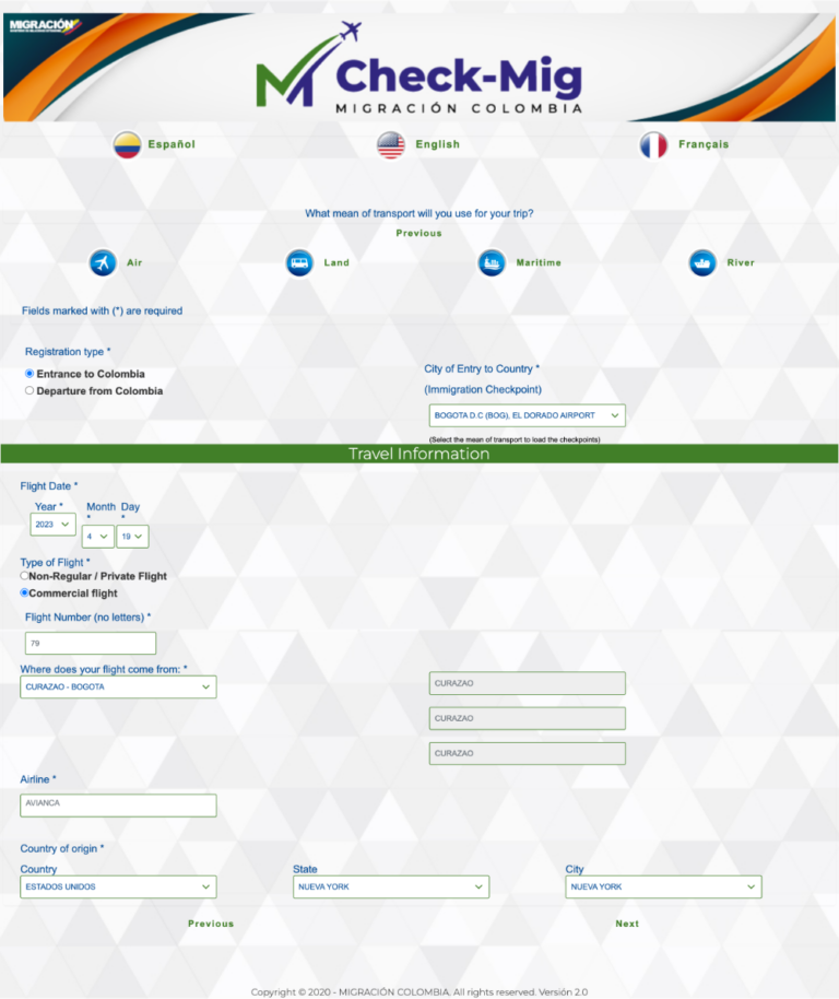 Check-Migコロンビア🇨🇴出入国時に必要な申請書類と注意事項 - ニューイングランド便り