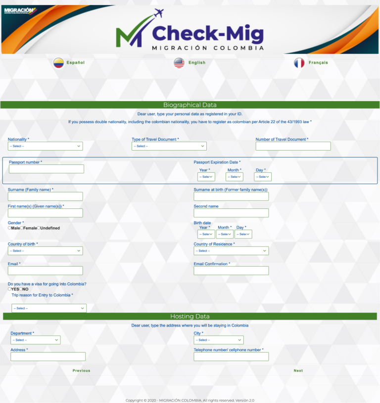 Check-Migコロンビア🇨🇴出入国時に必要な申請書類と注意事項 - ニューイングランド便り